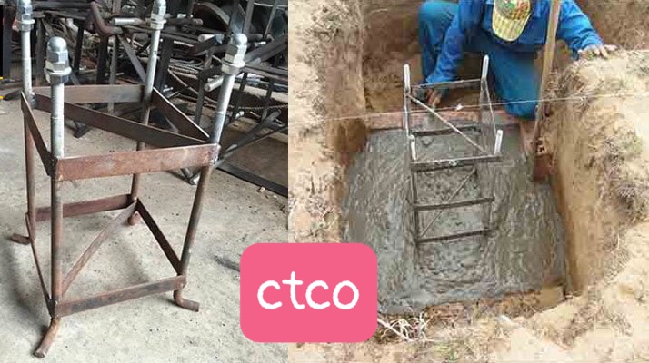 Khung móng Bulong M24 trụ đèn chiếu sáng Đà Nẵng